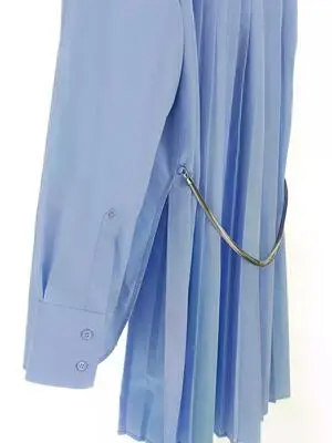 Sportmax Pleated Shirt Dress - Blue