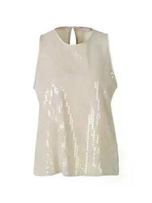 Peserico Sequin-embellished Sleeveless Top - Neutrals