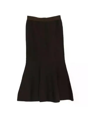 Brown Flounced Skirts