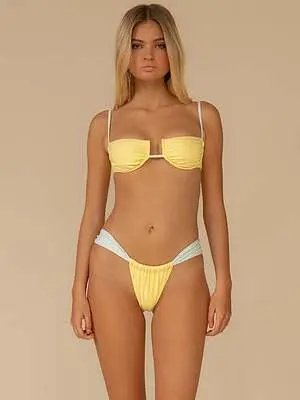 Victoria's Secret Montce Cream Silkie Simonette Bikini Top - Yellow