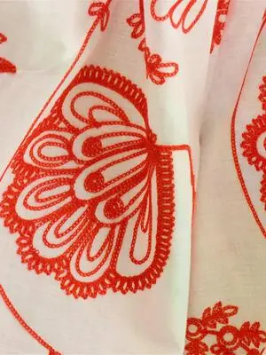 ERES Floral Embroidered Cotton Bermuda Shorts - Red