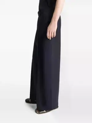 LEMAIRE Pleated Wide Leg Trousers - Black