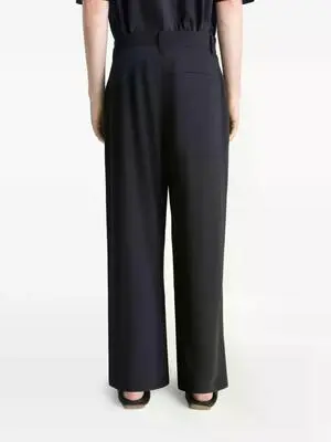 LEMAIRE Pleated Wide Leg Trousers - Black