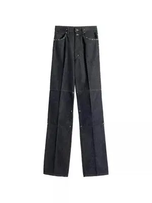 LEMAIRE High-waisted Straight Leg Pants With Stud Embellishments