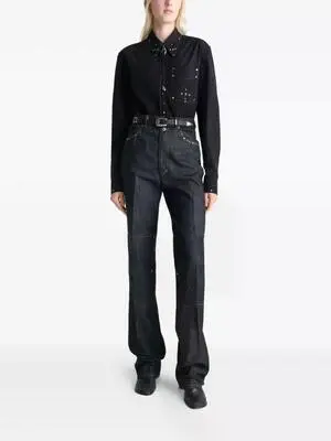 LEMAIRE High-waisted Straight Leg Pants With Stud Embellishments