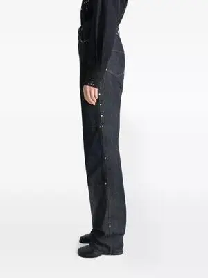 LEMAIRE High-waisted Straight Leg Pants With Stud Embellishments