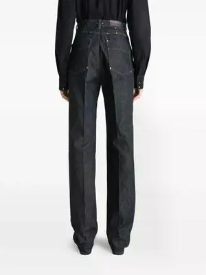 LEMAIRE High-waisted Straight Leg Pants With Stud Embellishments