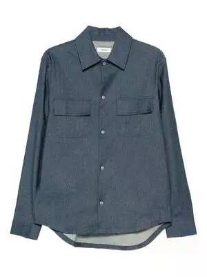 Sandro Denim-effect Cotton And Linen Shirt