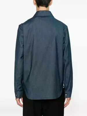 Sandro Denim-effect Cotton And Linen Shirt