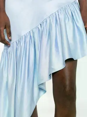 Sandro Flower Detail Asymmetrical Ruffled Dress - Blue