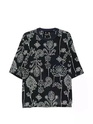 Giorgio Armani Floral Print T-shirt - Blue