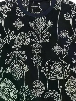 Giorgio Armani Floral Print T-shirt - Blue