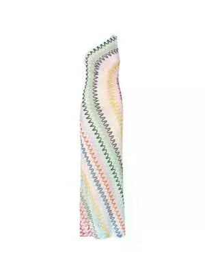 Missoni One-shoulder Zig-zag Maxi Dress - Neutrals