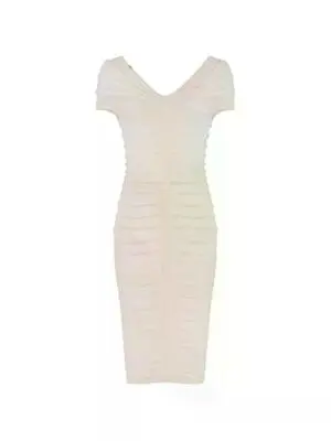 Elisabetta Franchi V-neck Midi Dress - Neutrals
