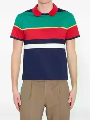 Versace Striped Short-sleeve Polo Shirt - Blue
