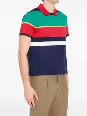 Versace Striped Short-sleeve Polo Shirt - Blue