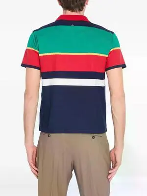 Versace Striped Short-sleeve Polo Shirt - Blue
