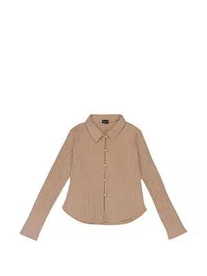 Callipygian Faux-pearl Ribbed Cardigan - Neutrals