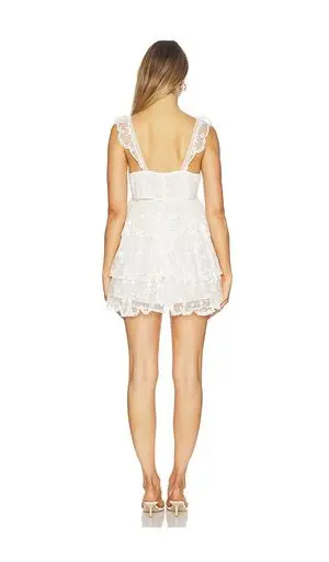 LoveShackFancy Lace Tiered Mini Dress