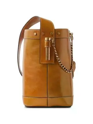 Versace Medusa Cameo Leather Bucket Bag - Brown