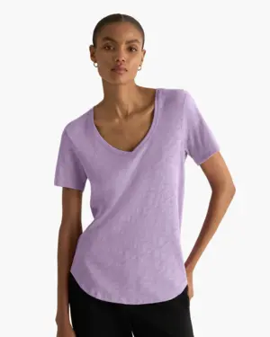 ATM Anthony Thomas Melillo Slub Jersey Classic V-neck T-shirt - Thistle