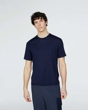 ATM Anthony Thomas Melillo Extra Fine Merino Wool Crew Neck T-shirt - Midnight