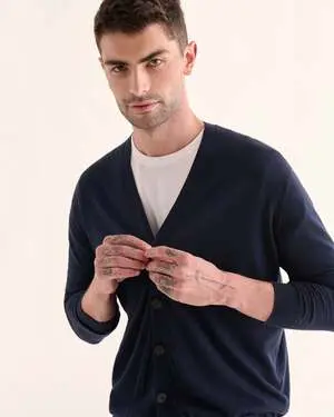 ATM Anthony Thomas Melillo Extra Fine Merino Wool Cardigan - Midnight