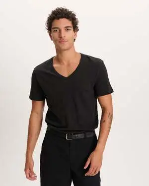 ATM Anthony Thomas Melillo Slub Jersey V-neck T-shirt - Black