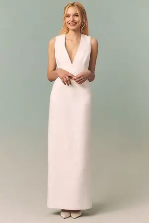 Shona Joy Otis Plunge Maxi Dress - Ivory