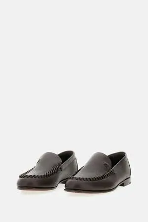 Fendi Woven Leather Loafers - Brown