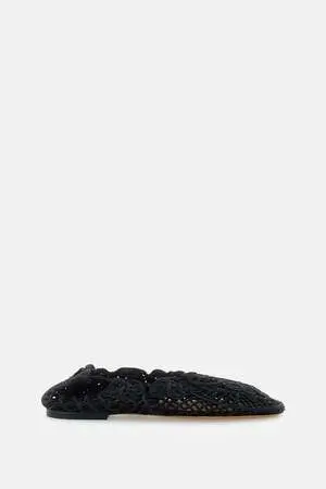 ODISSI Iris Ballerina Crochet Flat - Nero