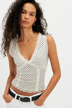 Free People True Romance Tank - Ivory Combo