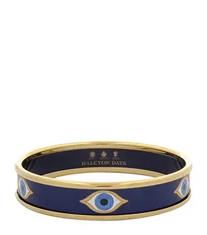 Halcyon Days Gold-plated Evil Eye Bangle