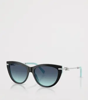 Tiffany & Co. Acetate Cat Eye Tf4253 Sunglasses - Black