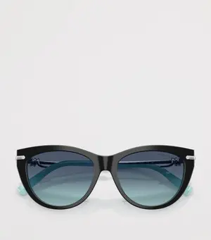 Tiffany & Co. Acetate Cat Eye Tf4253 Sunglasses - Black