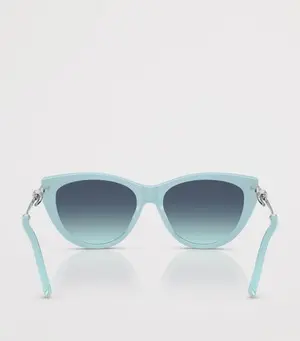 Tiffany & Co. Acetate Cat Eye Tf4253 Sunglasses - Black