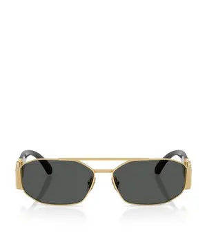 Versace Metal Rectangle Sunglasses - Gold