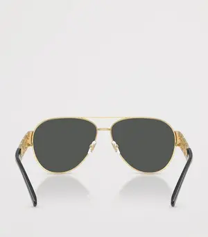 Versace Metal Ve2289 Pilot Sunglasses - Gold