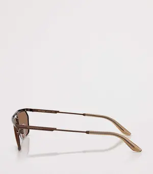 Dolce & Gabbana Metal Rectangle Sunglasses - Brown
