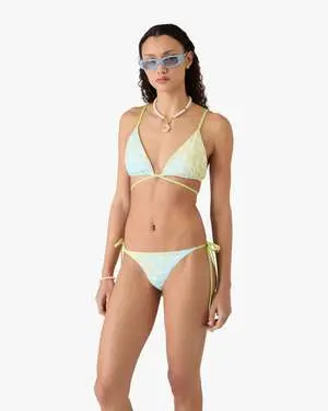 Casablanca Optic Drop String Beaded Bikini Top - Multicolor