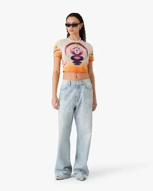 Casablanca Sporchid Printed Mesh Baby T-shirt - Multicolor