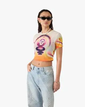 Casablanca Sporchid Printed Mesh Baby T-shirt - Multicolor