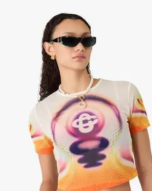 Casablanca Sporchid Printed Mesh Baby T-shirt - Multicolor