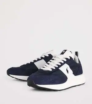 Polo Ralph Lauren Leather-blend Train 89 Sneakers - Navy