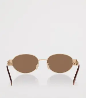 Celine Metal Triomphe Cl40235u Oval Sunglasses