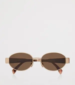 Celine Metal Triomphe Cl40235u Oval Sunglasses