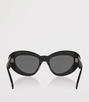 Celine Oversized Cat Eye 3 Dots Sunglasses - Black