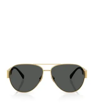 Versace Metal Ve2289 Pilot Sunglasses - Gold