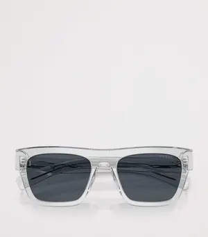 Prada Acetate Rectangular Sunglasses - Grey