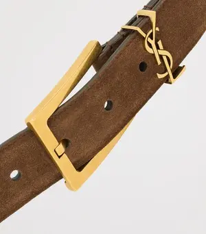 Saint Laurent Suede Cassandre Belt